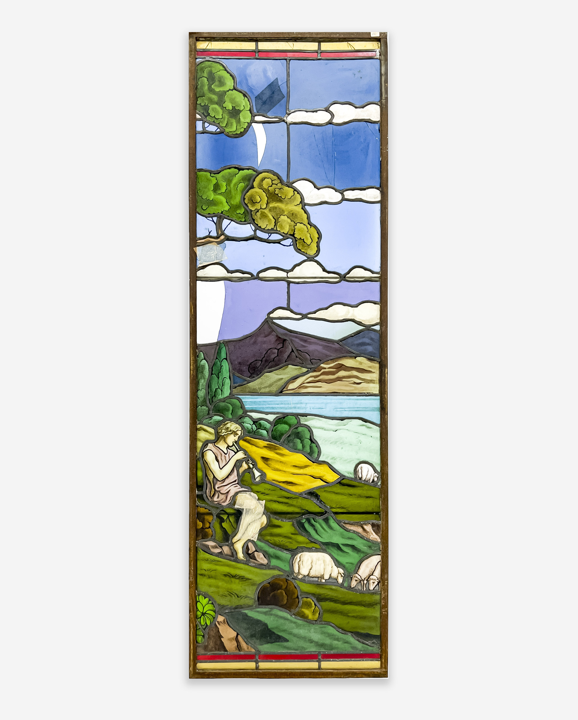 Victorian Stained Glass Window of a Piping Shepherd and his Flock ...
