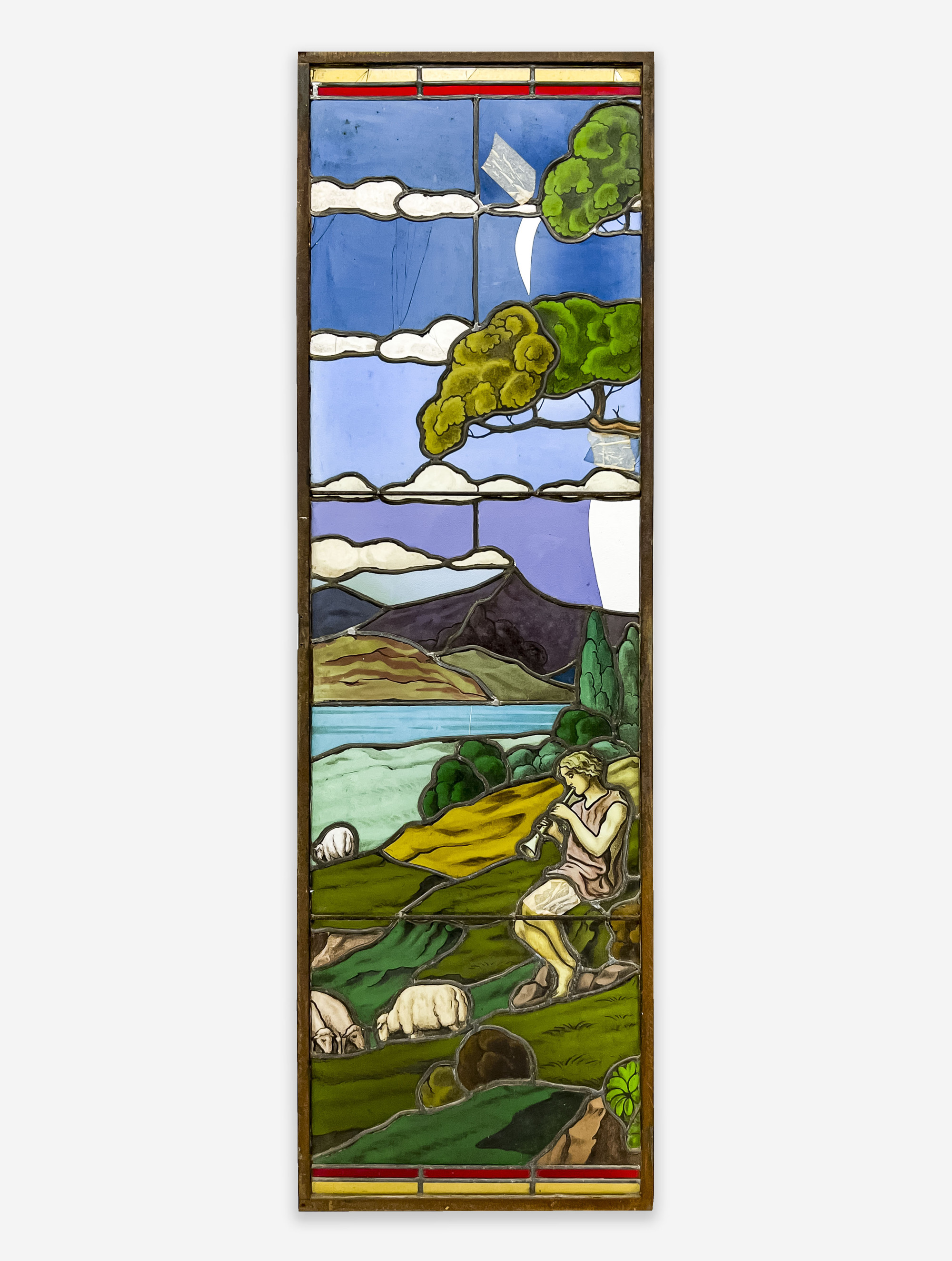 Victorian Stained Glass Window of a Piping Shepherd and his Flock ...