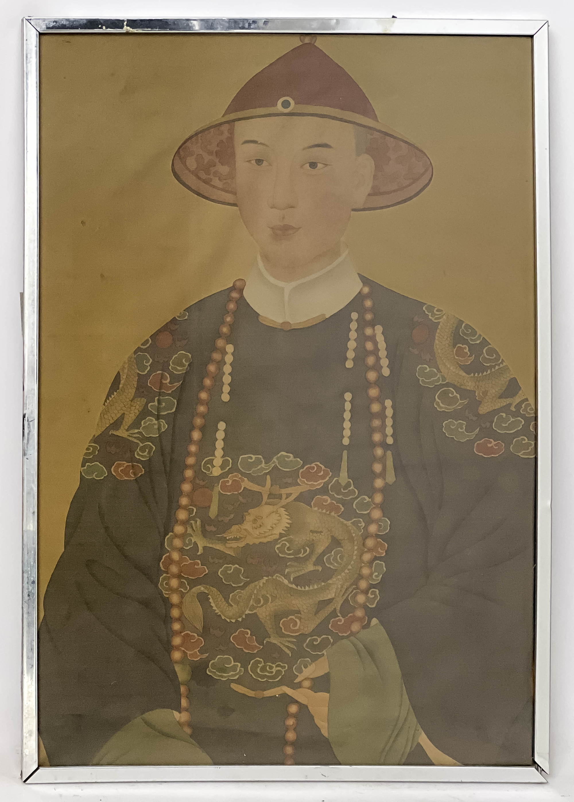 Chinese Portrait of an Official Dressed for Court, Print on Silk ...