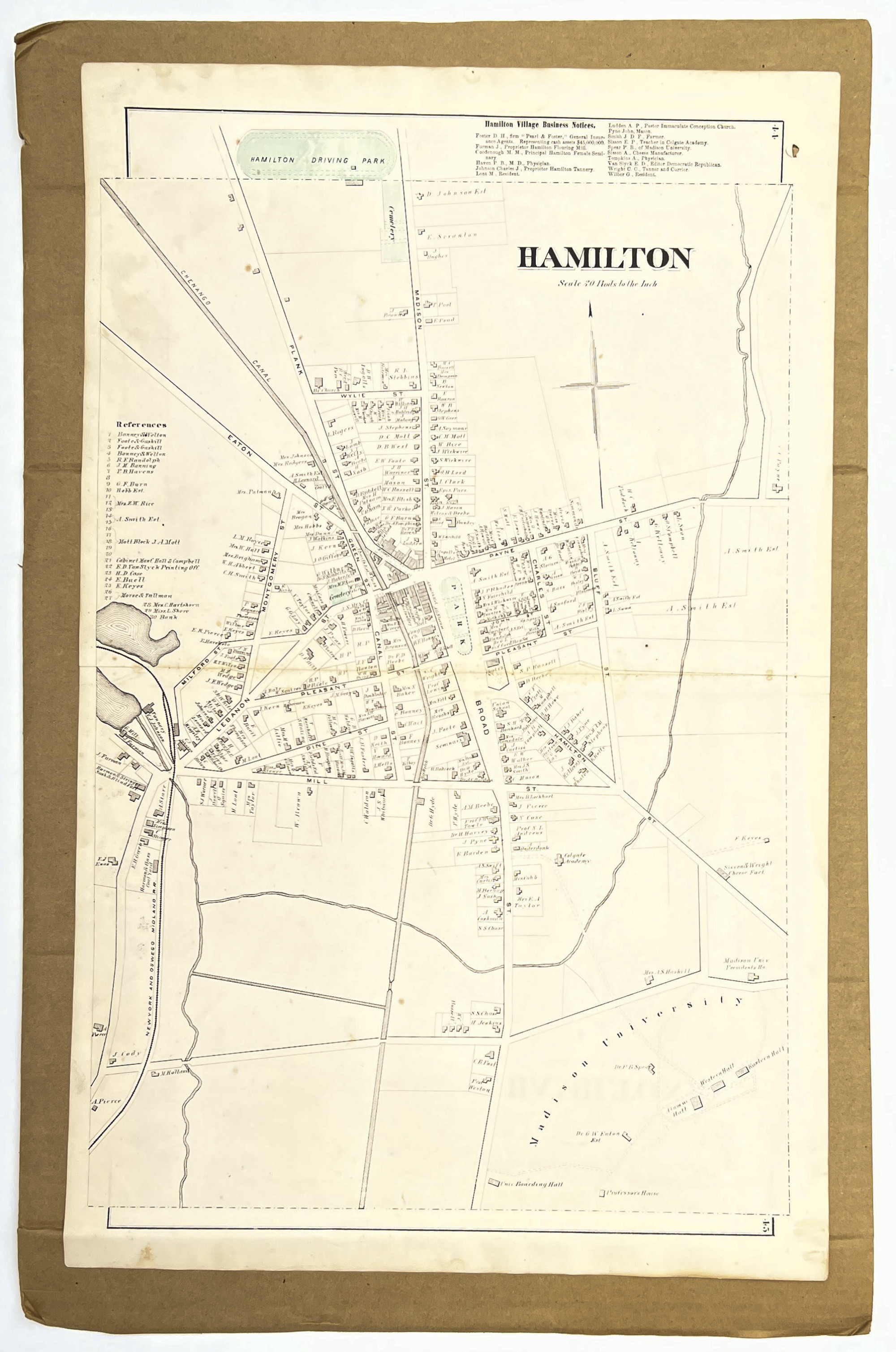 Pomeroy, Whitman & Co. - Map of Hamilton Village, North and South ...