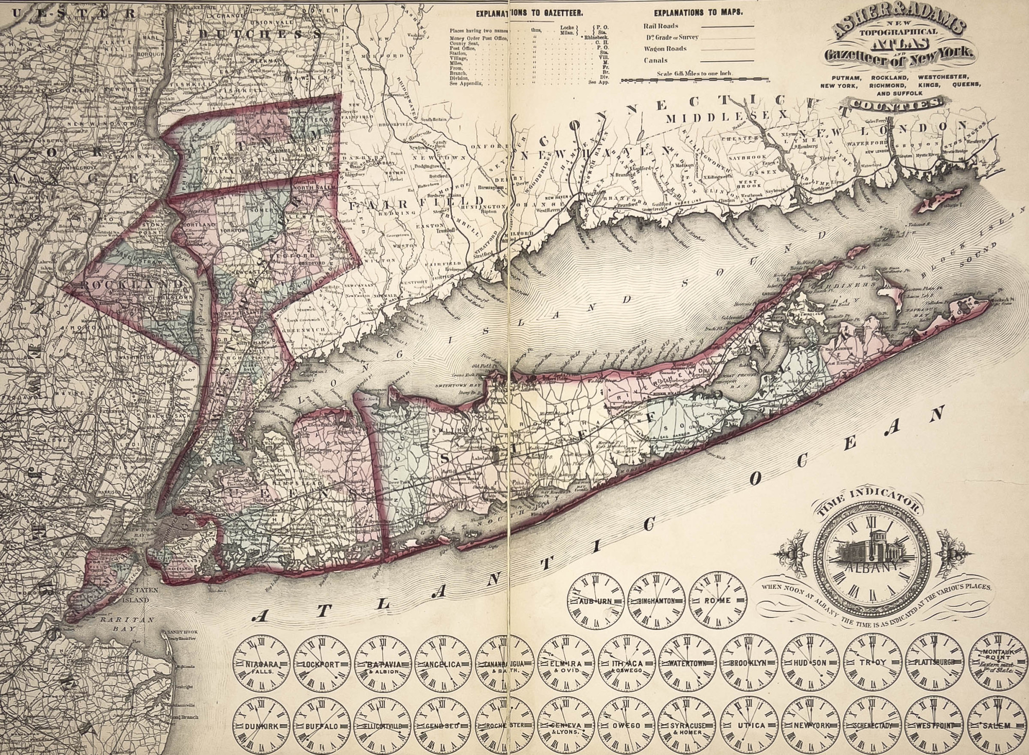 Asher and Adams. - Maps of New York, Group of 2 - Capsule Auctions