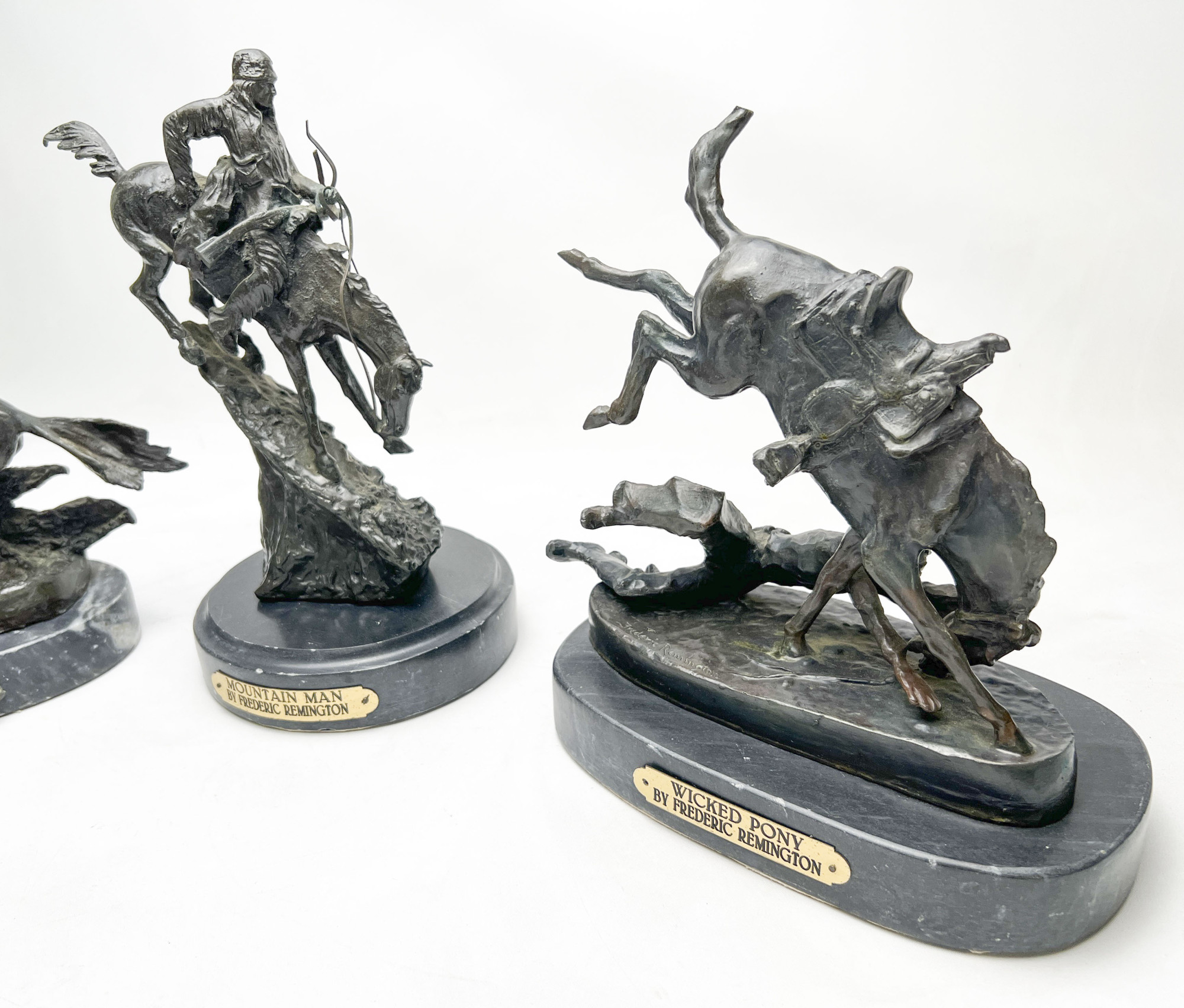 after Frederic Remington - Mountain Man / Cheyenne / Wicked Pony (3 ...
