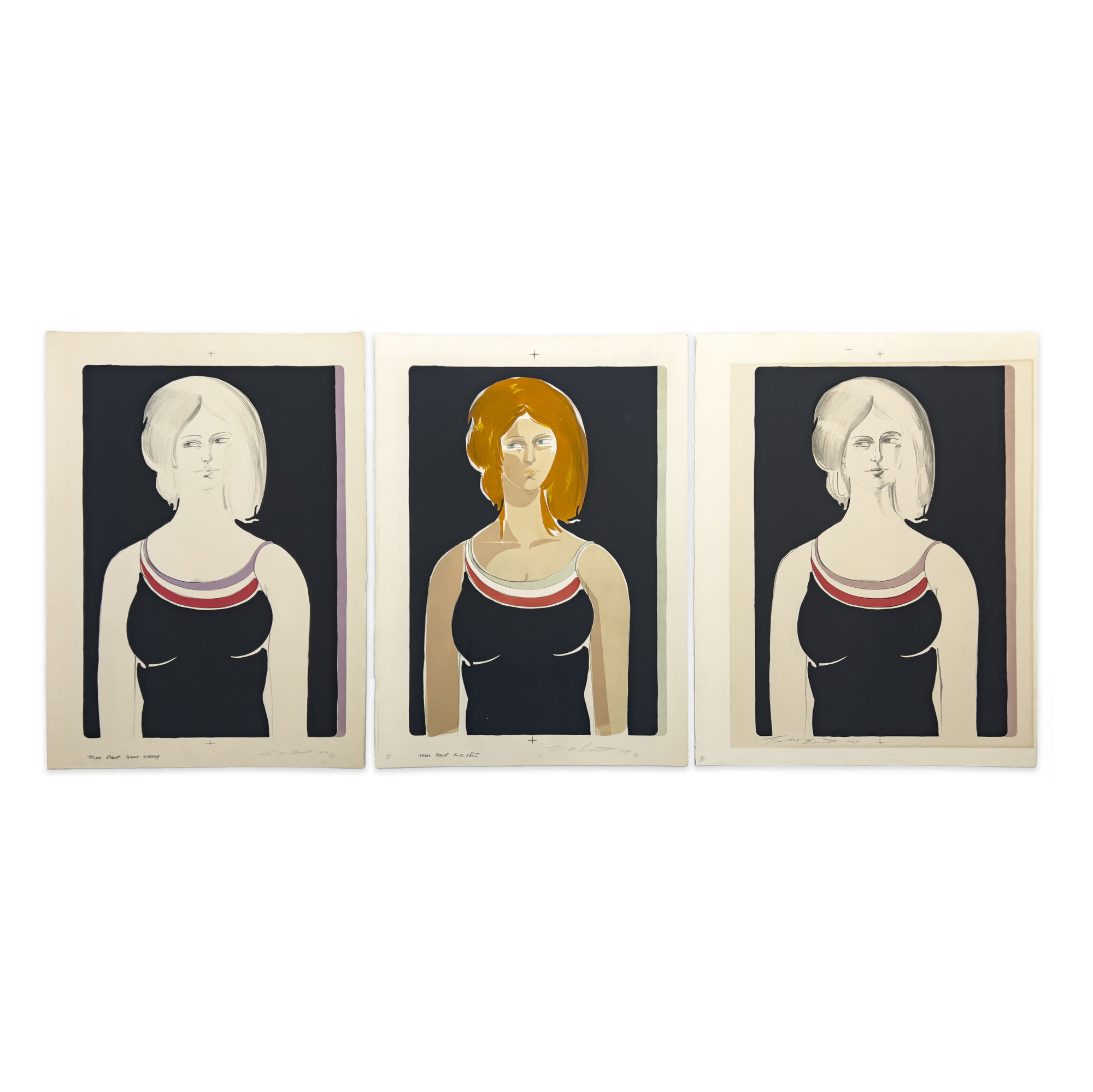 Thomas Barnett - Untitled (Portrait of a Woman), Group of 3 - Capsule ...