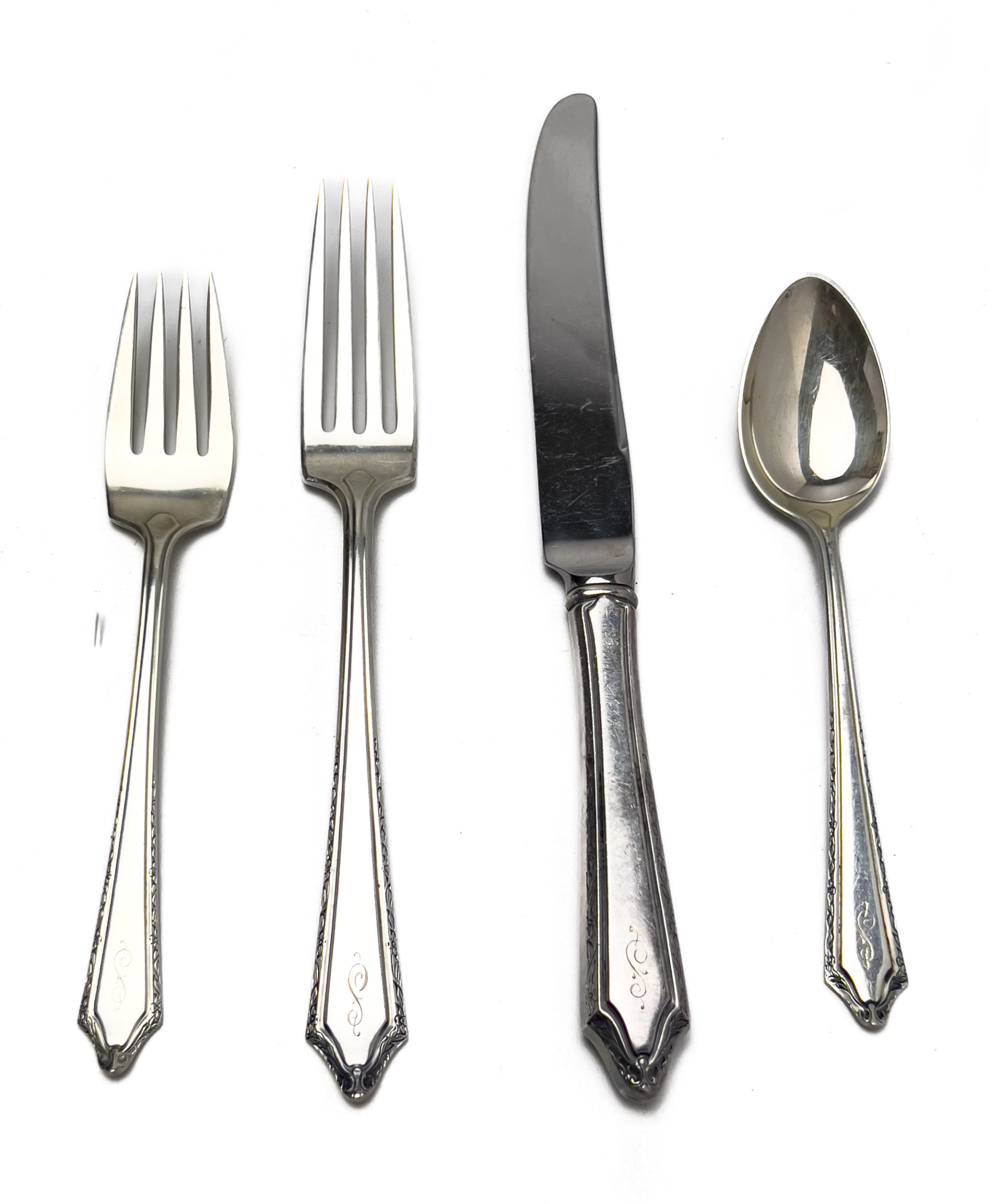 Two Partial Sterling and Silver Plate Flatware Sets, Total Over 100 ...